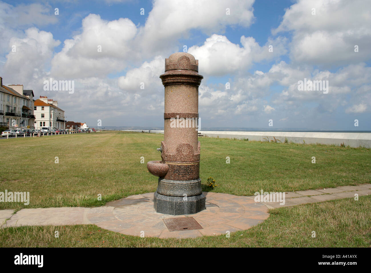 Water fountain and monument at Greatstone- on-Sea, Kent, UK Stock Photo ...