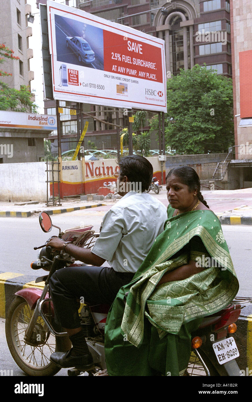 An advertisement on a billboard for credit card services from the ...