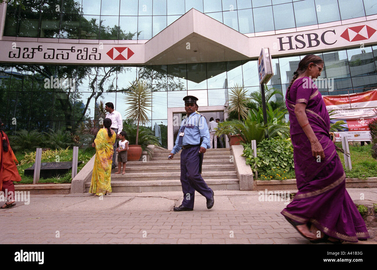 A sign for the retail global bank HSBC in Bangalore India Photo by ...