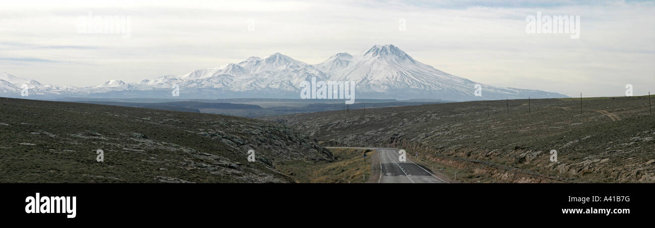 Hasan Dagi Snow covered volcano panorama Turkey Stock Photo - Alamy