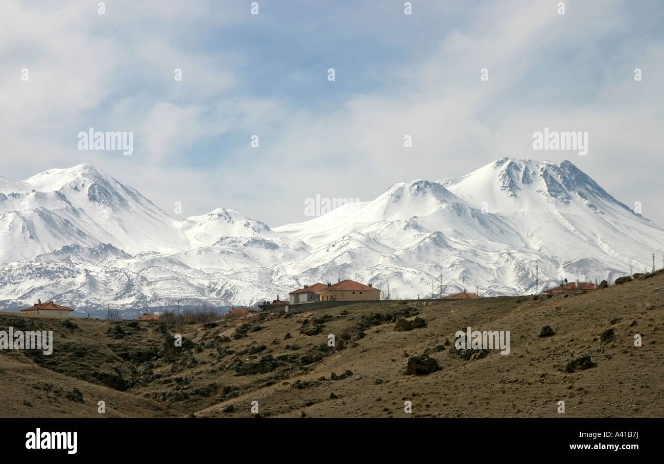 Hasan Dagi Snow covered volcano Turkey Stock Photo - Alamy