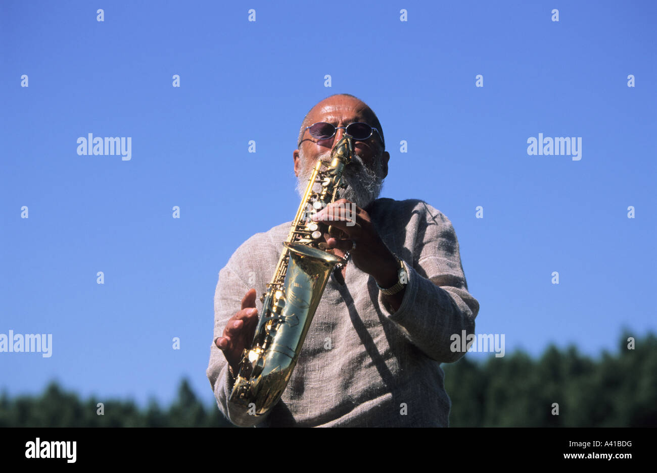 Man playing saxophone Stock Photo - Alamy