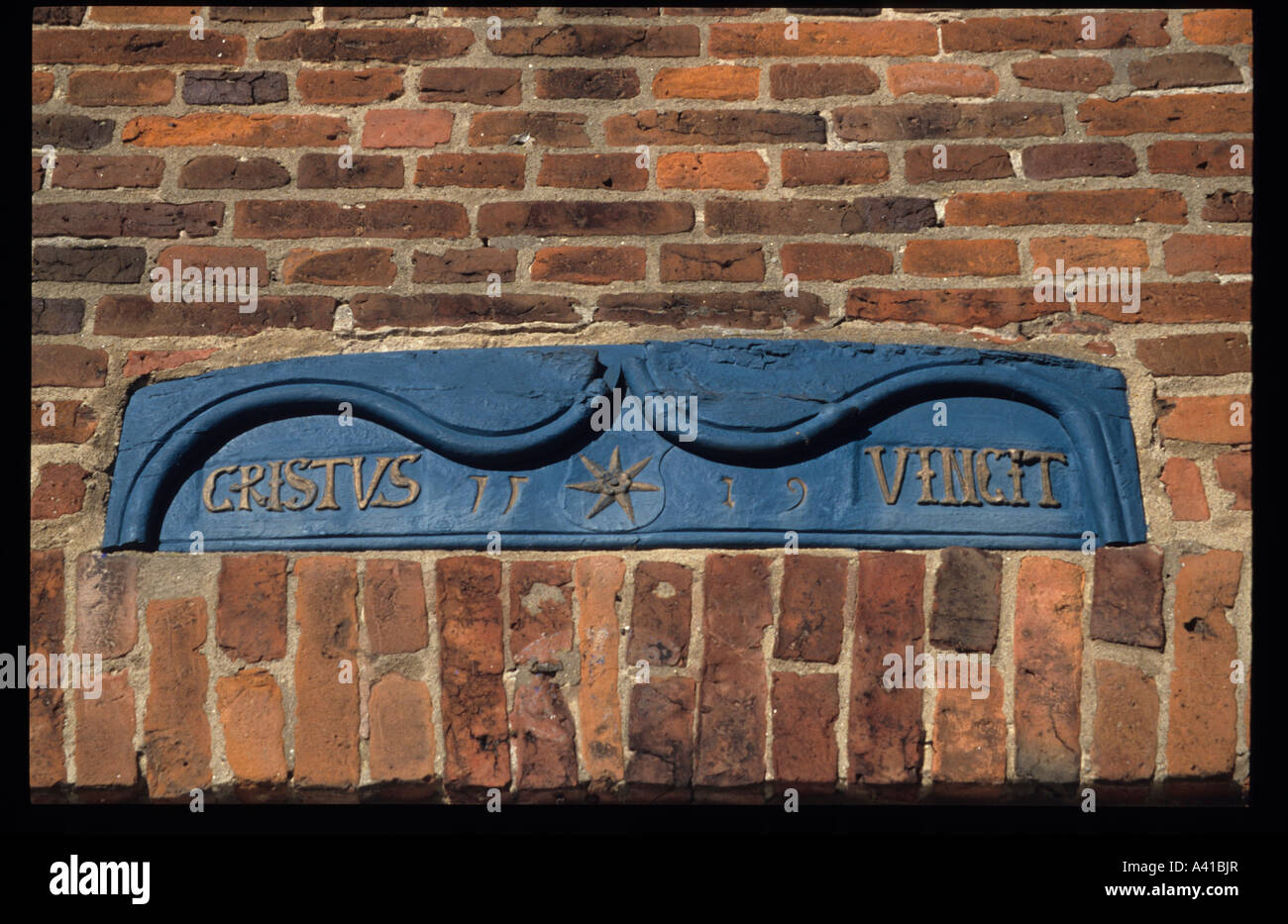 Door inscription Cristus Vincit from 1519 above door on house in Ribe ...