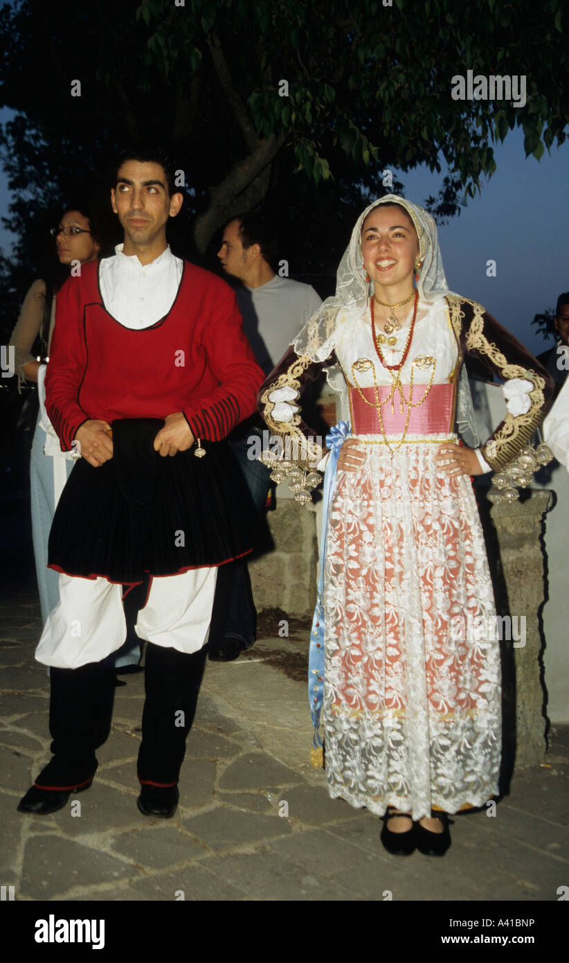 Traditional peasant costumes of Sardinia Italy Stock Photo - Alamy