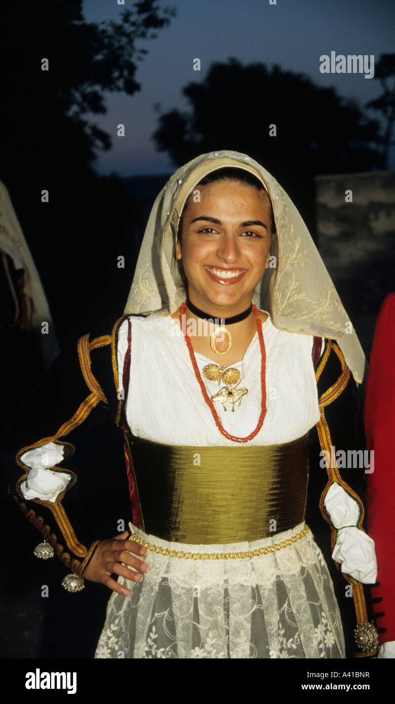 Traditional peasant costumes of Sardinia Italy Stock Photo - Alamy
