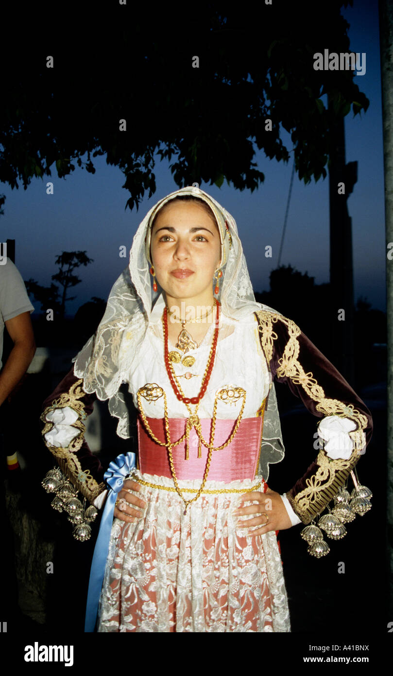 Traditional peasant costumes of Sardinia Italy Stock Photo - Alamy
