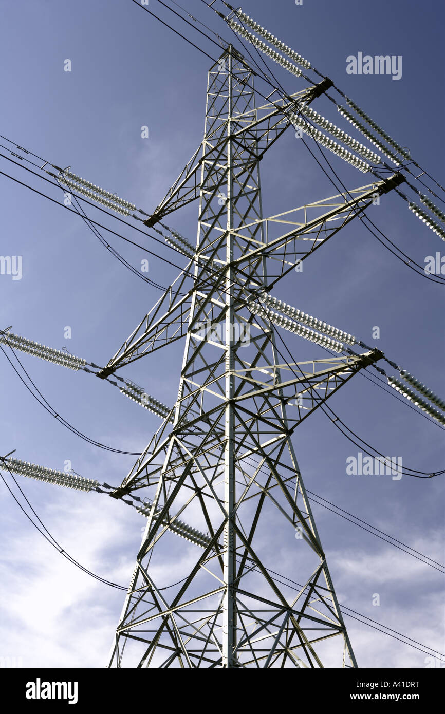 A Electricity pylon supplying power to UK homes Stock Photo - Alamy