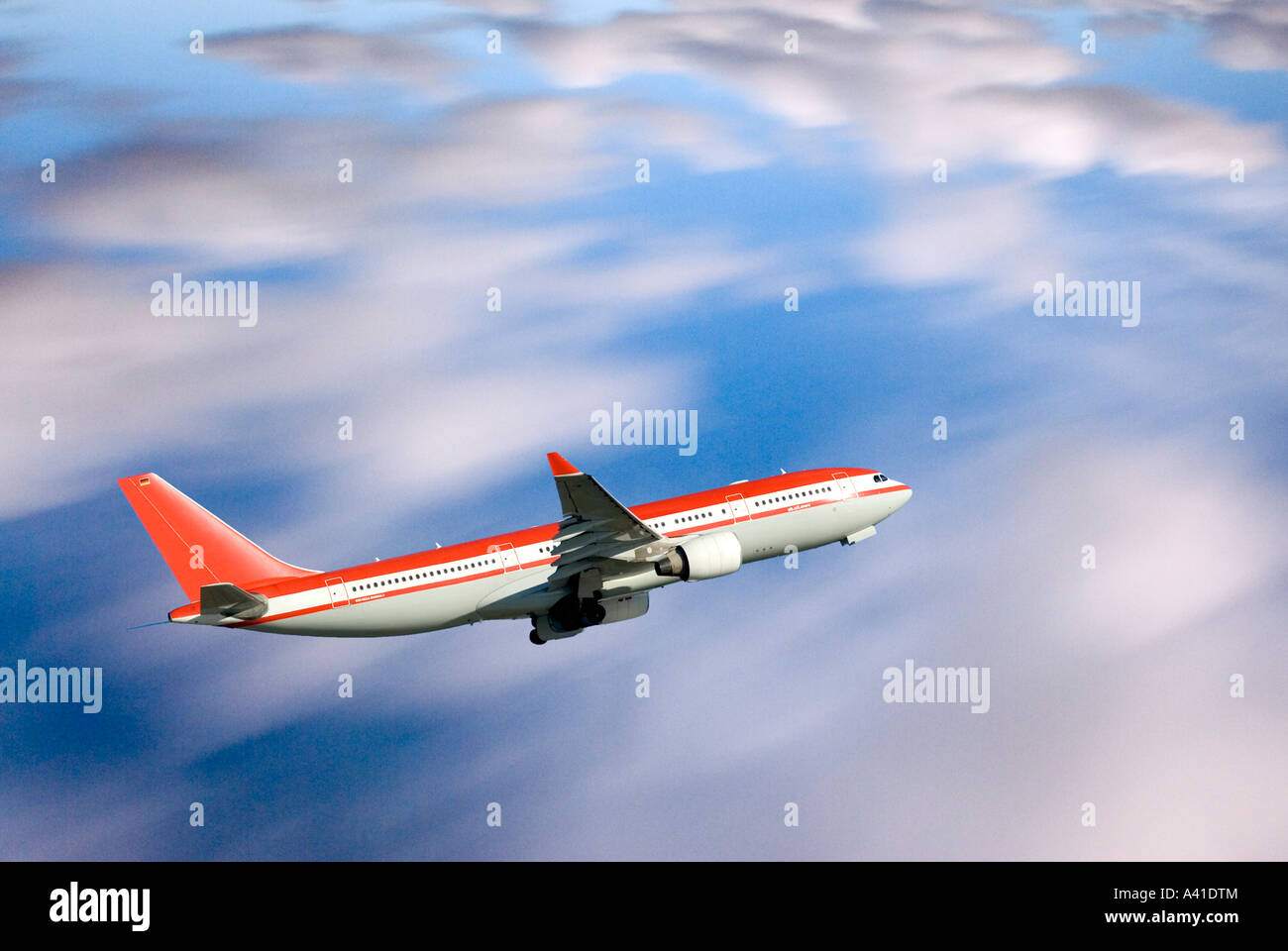 Plane Airbus A330 200 over Ocean Digitally altered Stock Photo - Alamy