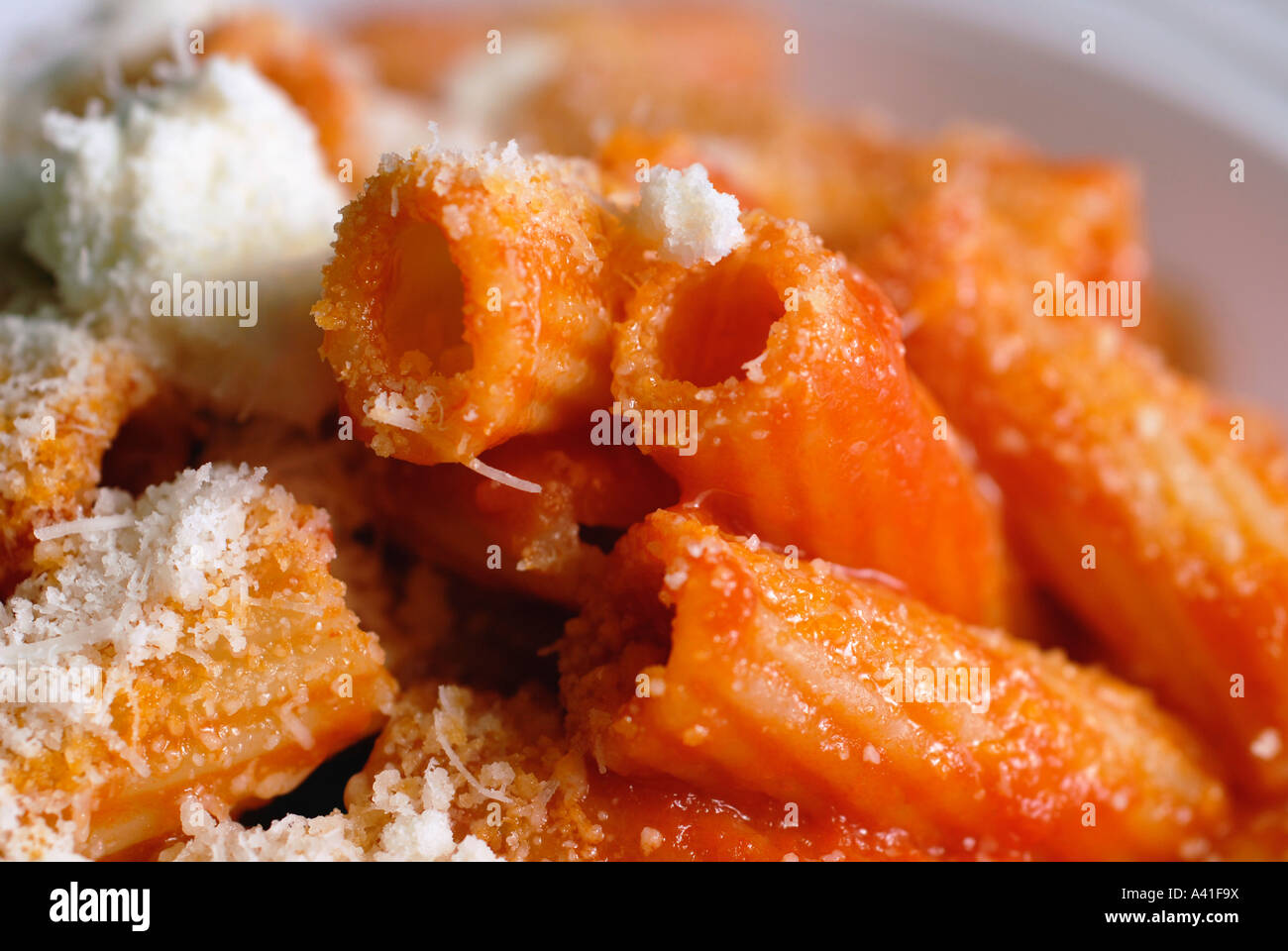Maccheroni pasta with tomato sauce Stock Photo - Alamy