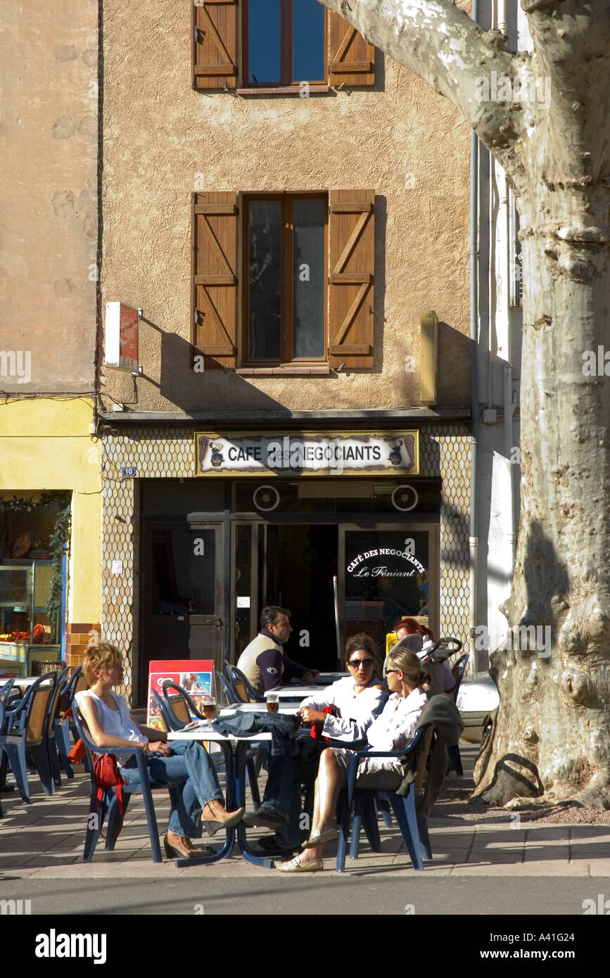 Street café bar in Salernes Var Provence South of France Stock Photo ...