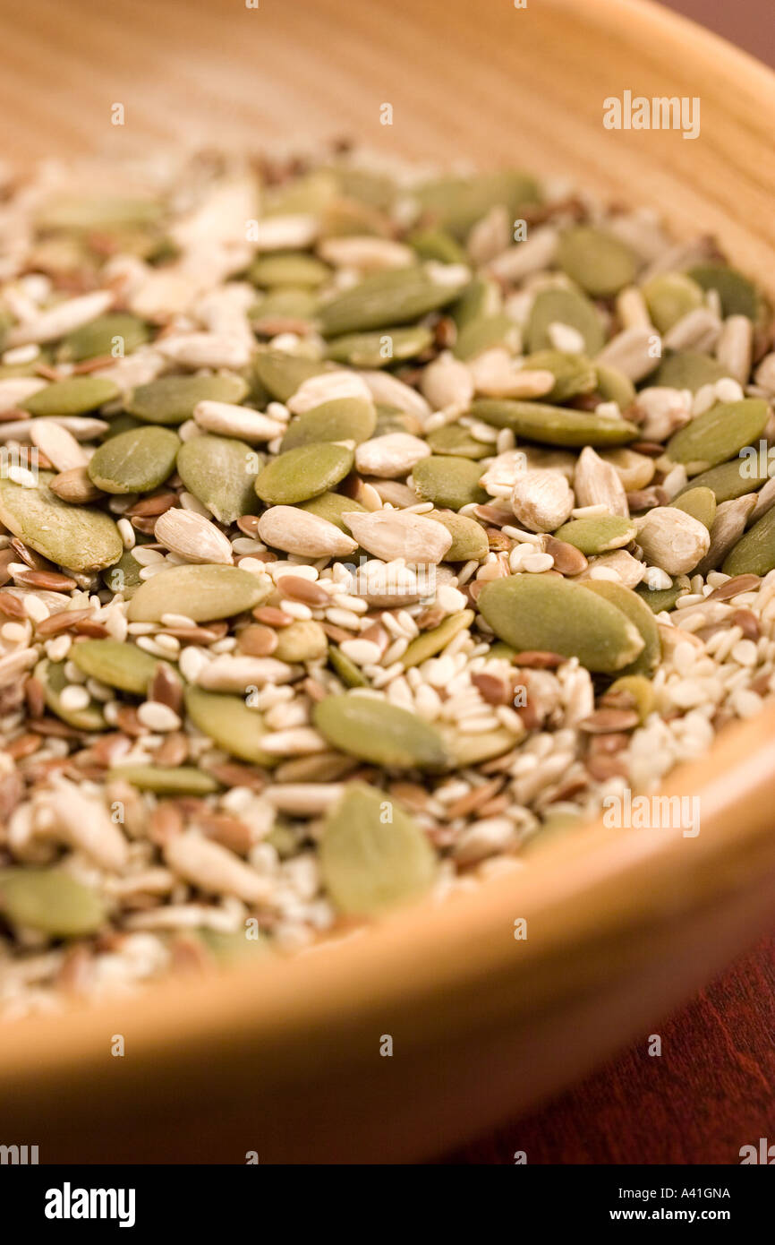 Mixture of healthy low GI seeds Stock Photo - Alamy