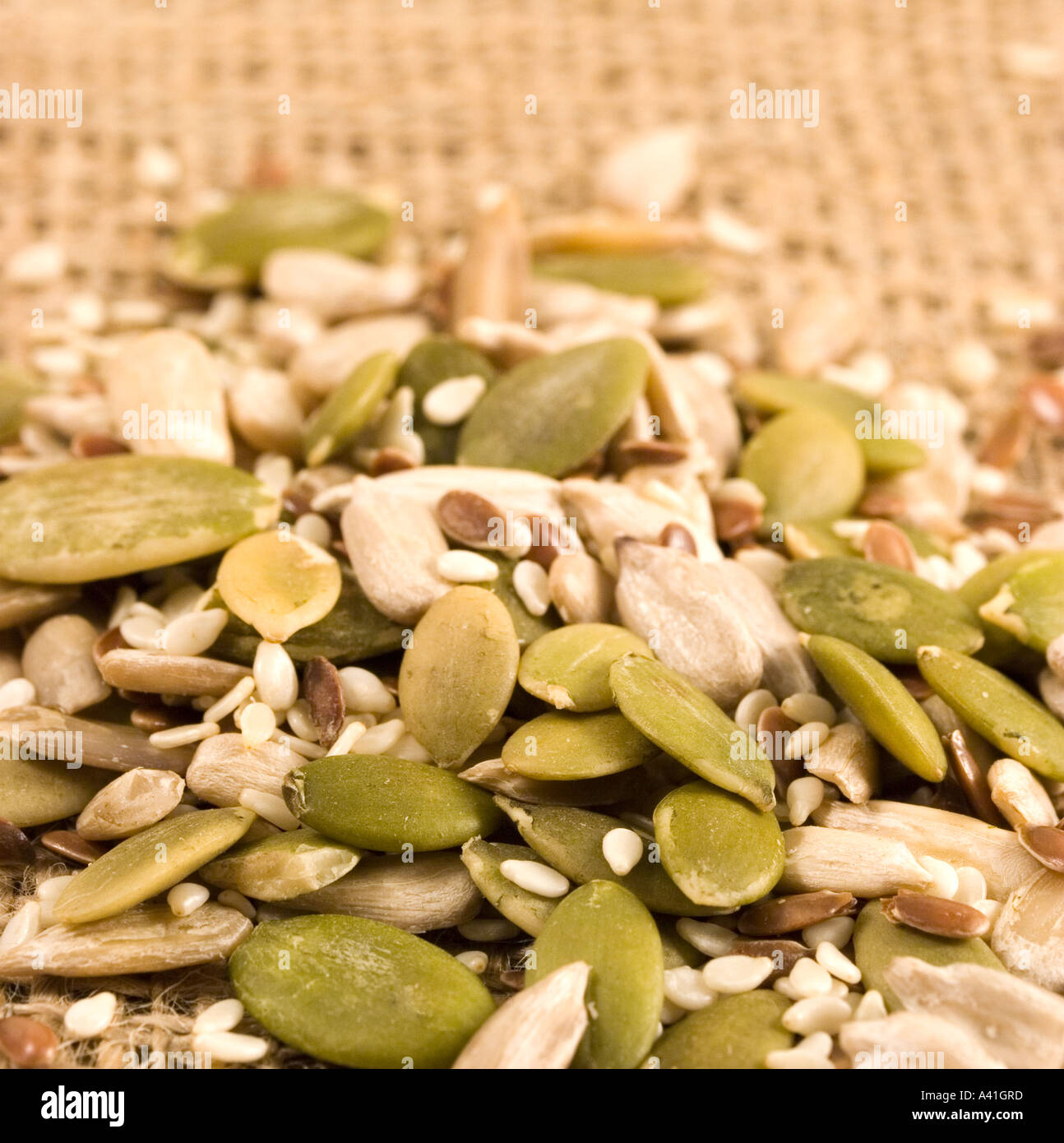 Mixture of healthy low GI seeds Stock Photo - Alamy