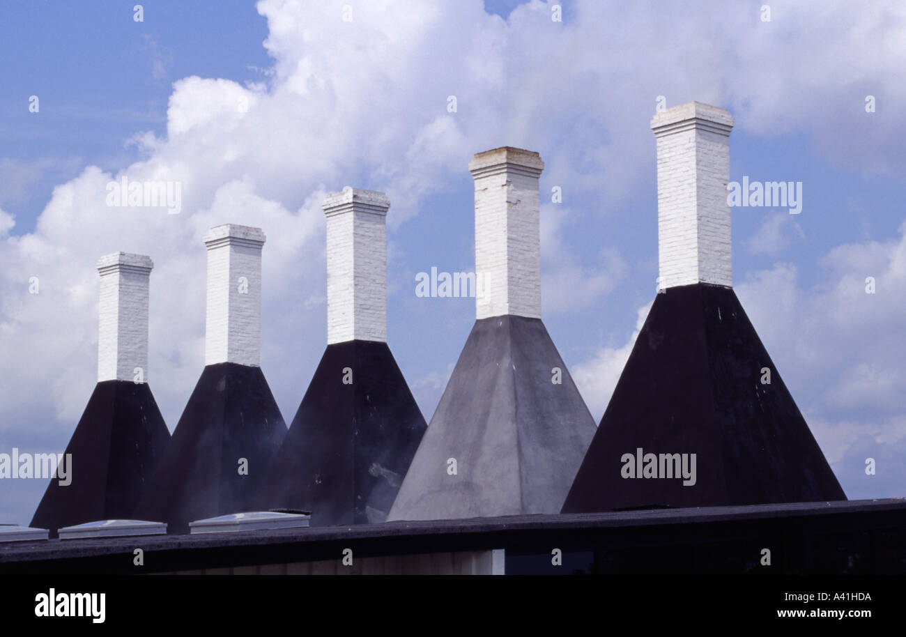 Chimneys for smoking herrings at Svaneke Bornholm Denmark Stock Photo ...