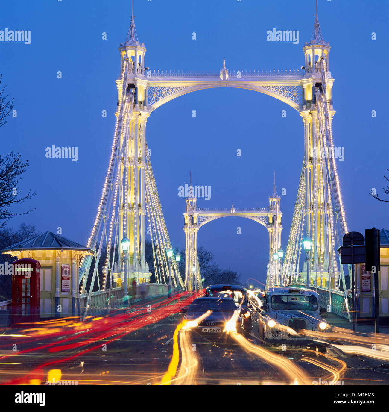 Albert Bridge At Night London U.K. Europe Stock Photo - Alamy