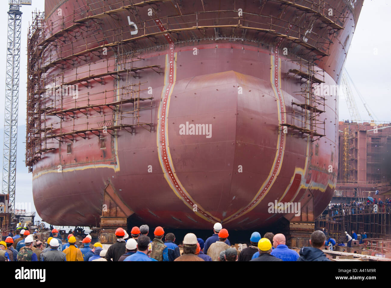 Ship ready for launching Stock Photo - Alamy