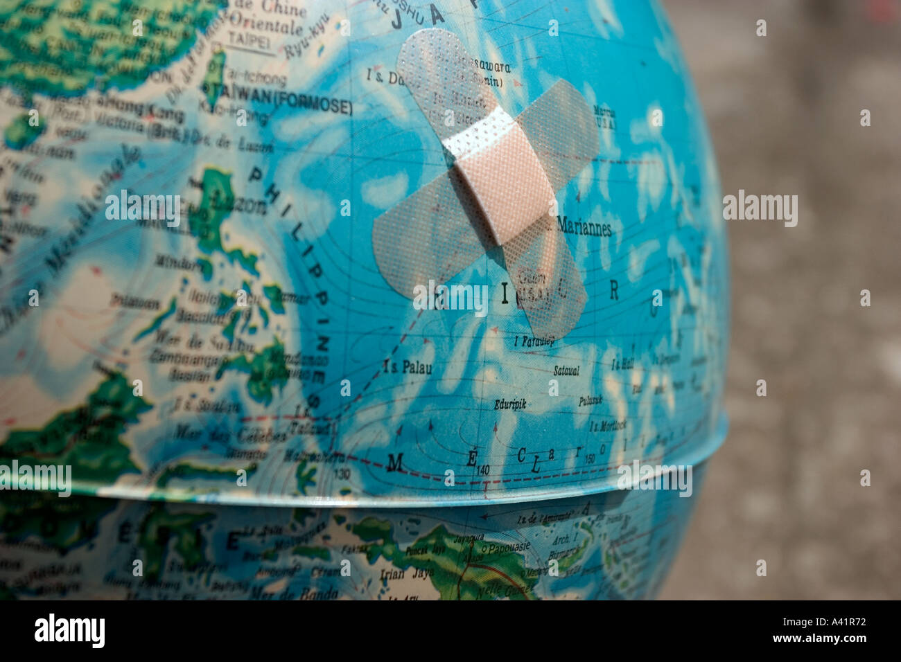earth globe with bandage Stock Photo - Alamy