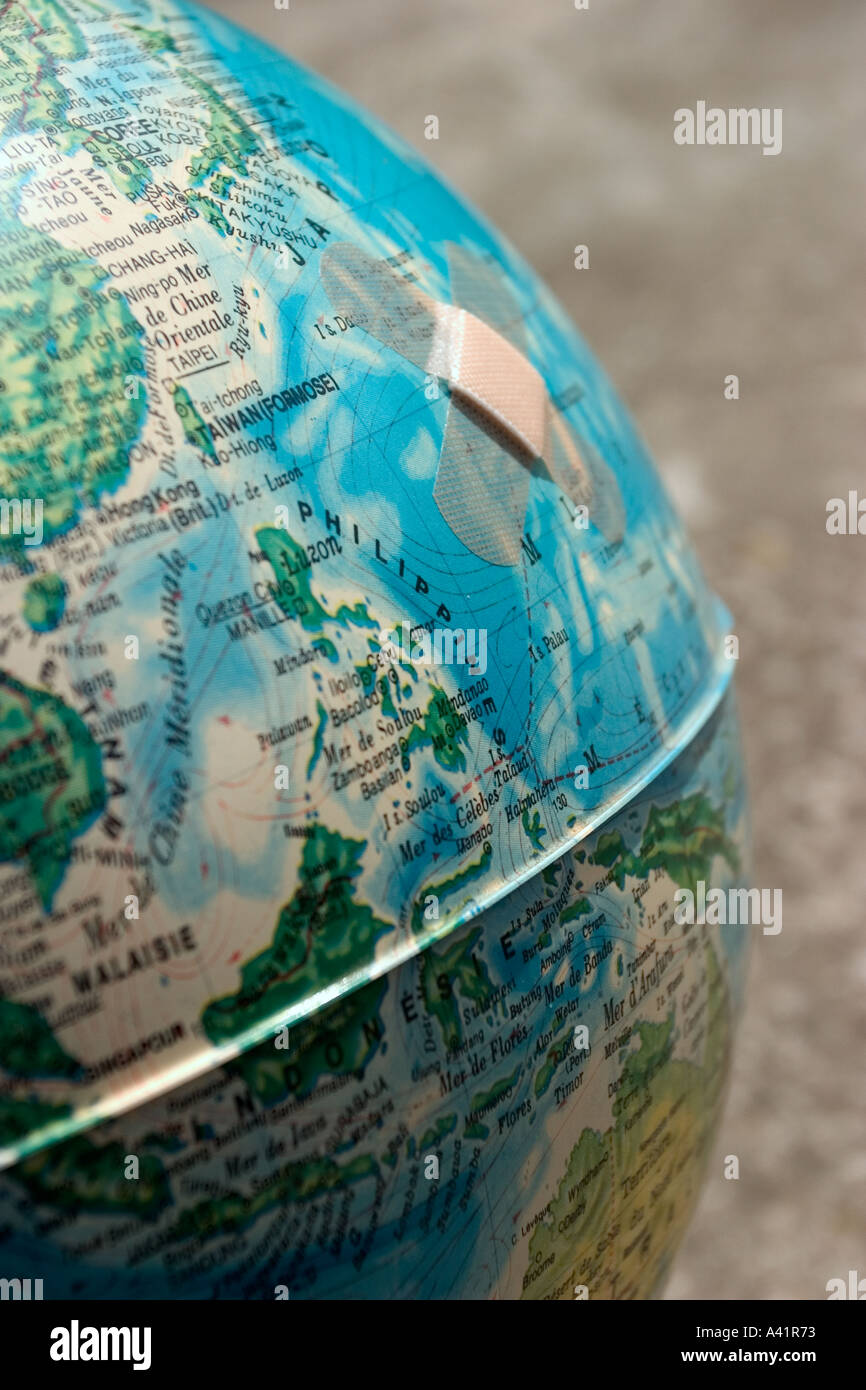 earth globe with bandage Stock Photo - Alamy
