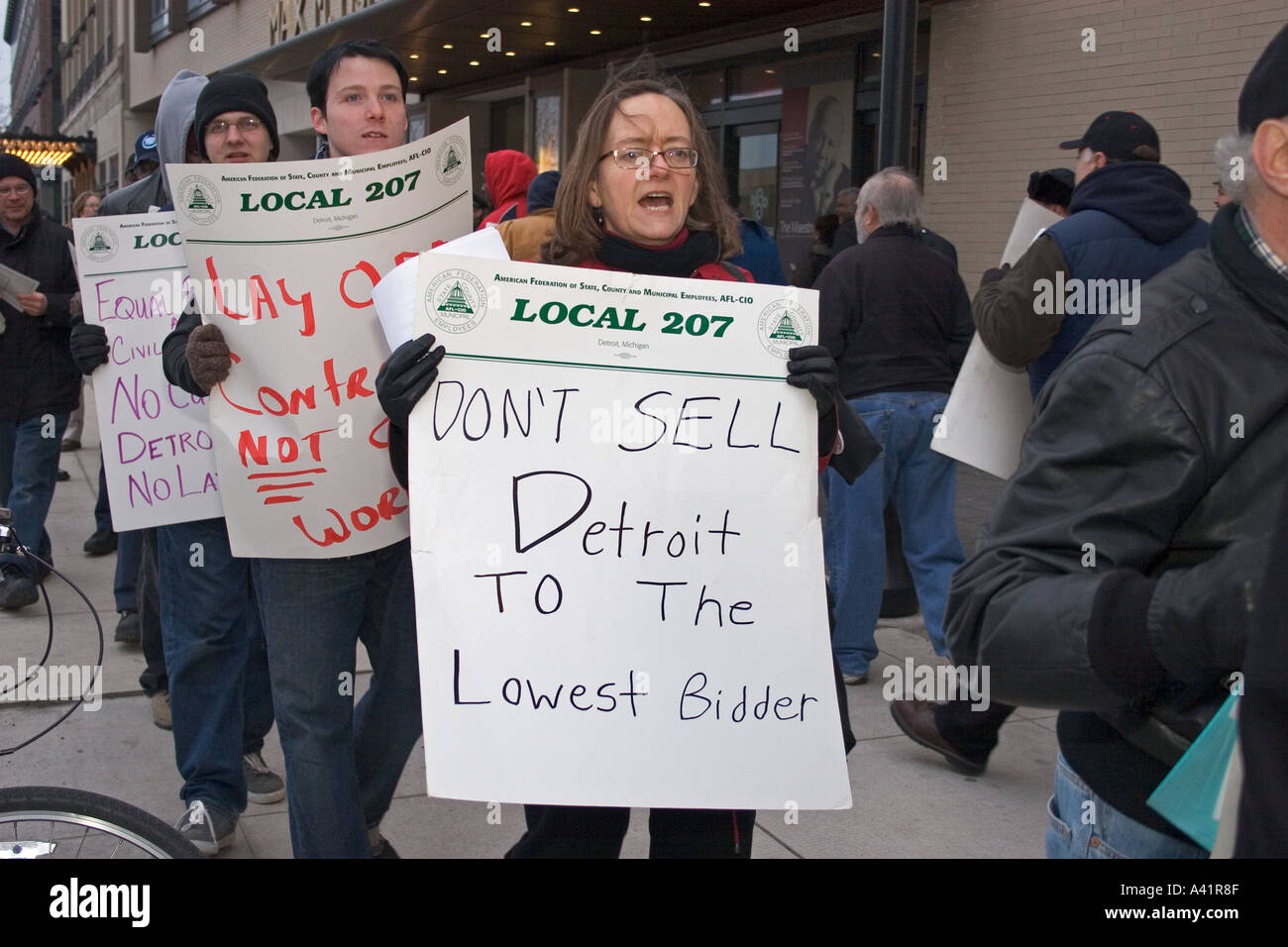 Layoff redundant protest picket hi-res stock photography and images - Alamy