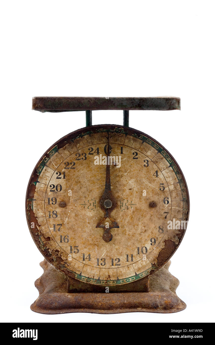 Antique rusty scale on white Stock Photo - Alamy