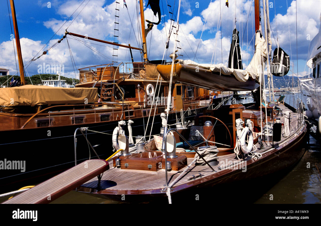 France Saint St Tropez Old Harbor Port French Riviera Stock Photo - Alamy