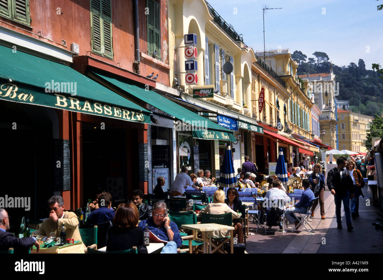 Nice French Riviera France restaurant bar pub Stock Photo - Alamy