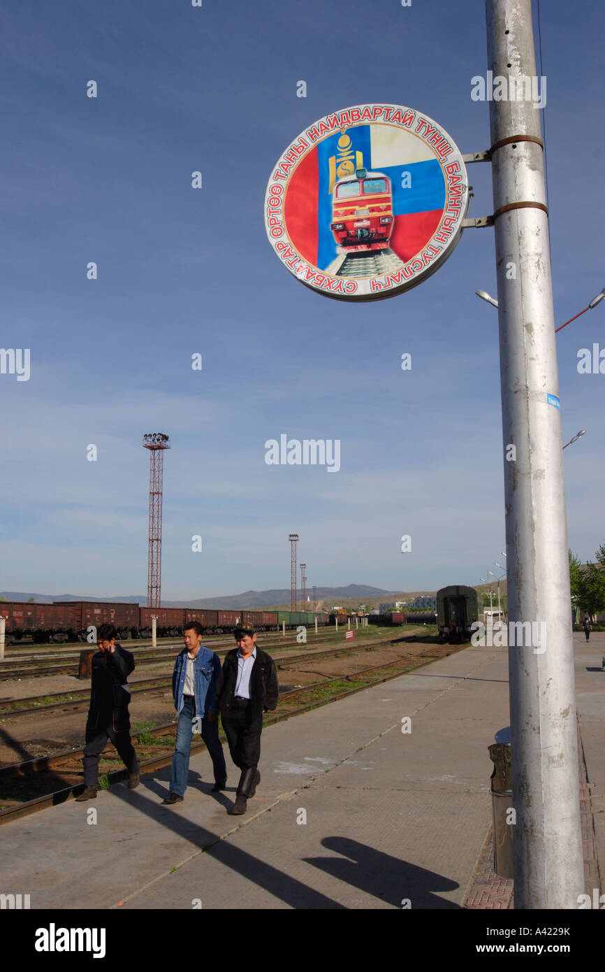 The Mongolian border town of Sukhbaatar near the Russian border Stock ...