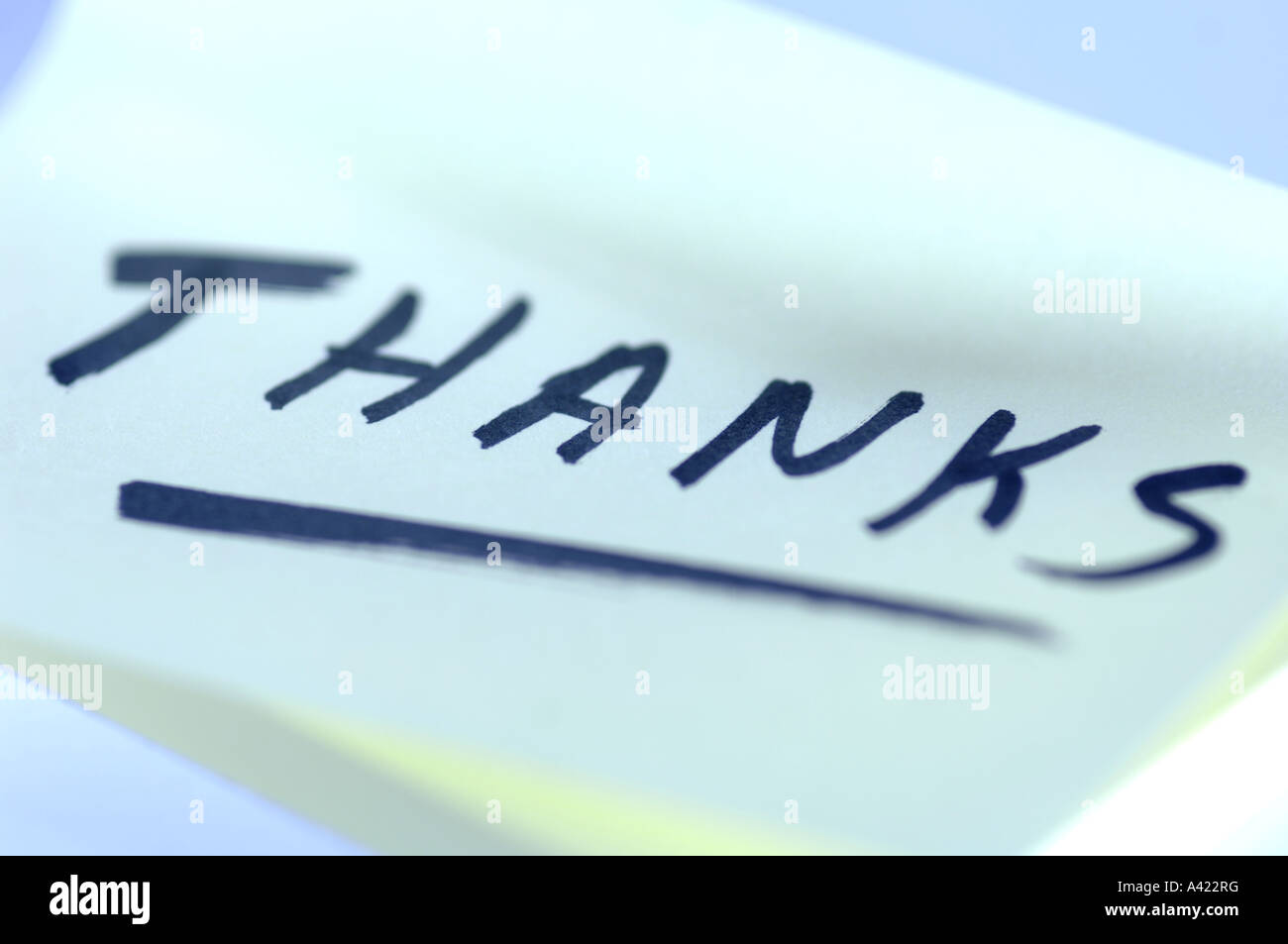 thanks note hand write Stock Photo - Alamy