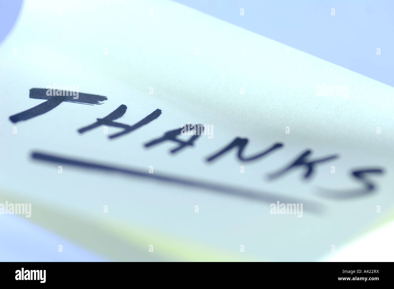 thanks note hand write Stock Photo - Alamy