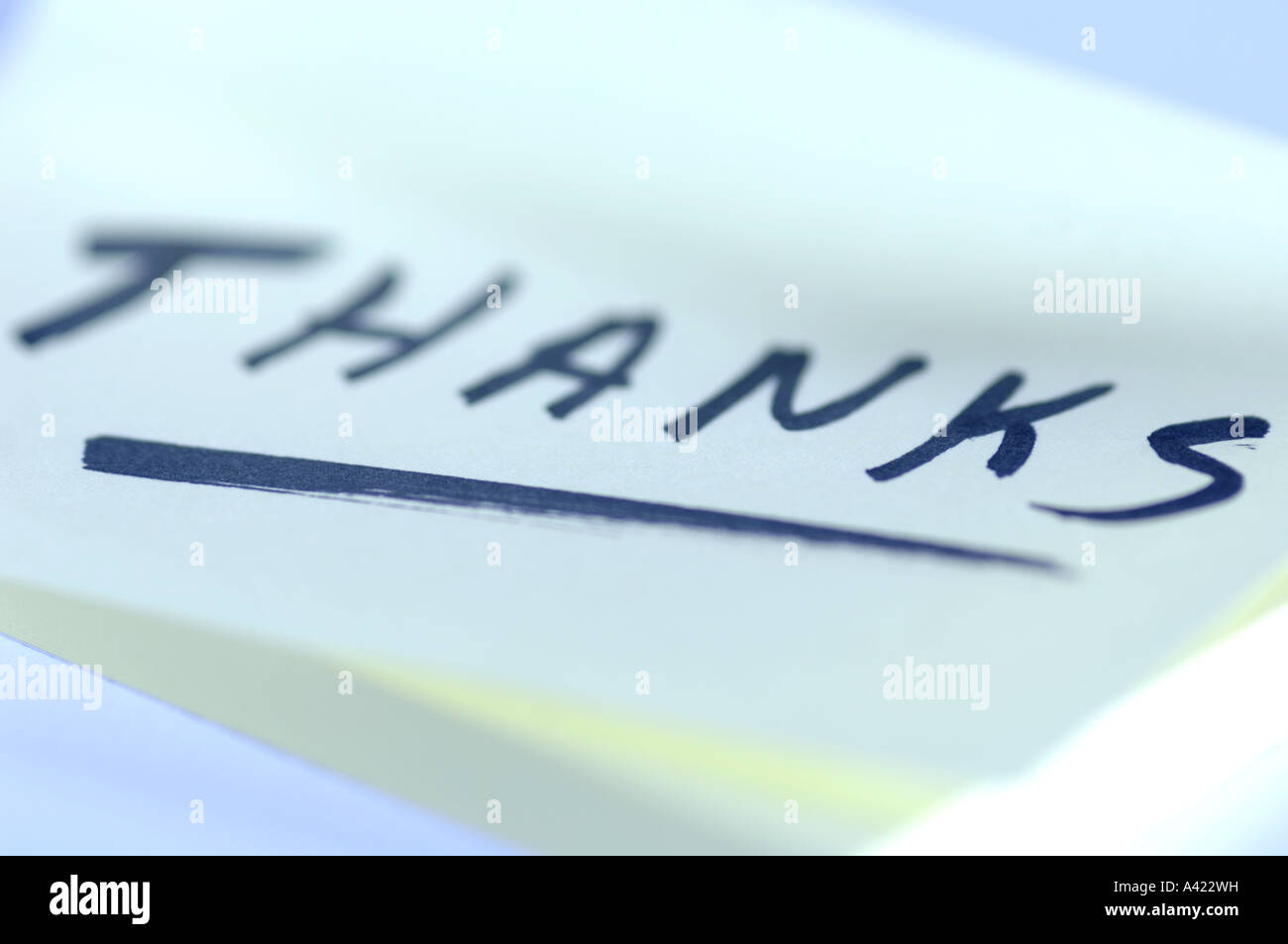 thanks note hand write Stock Photo - Alamy