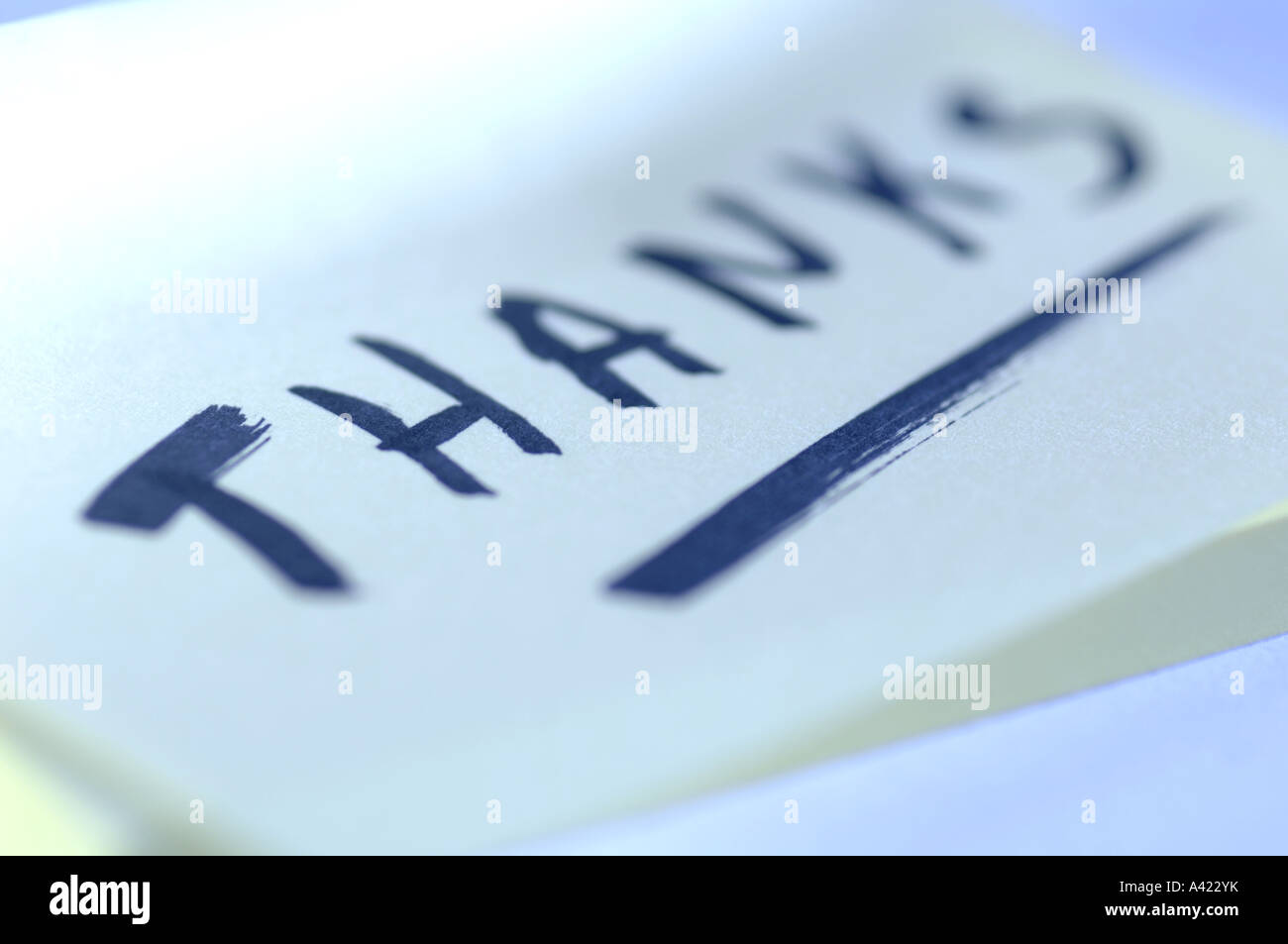 thanks note hand write Stock Photo - Alamy