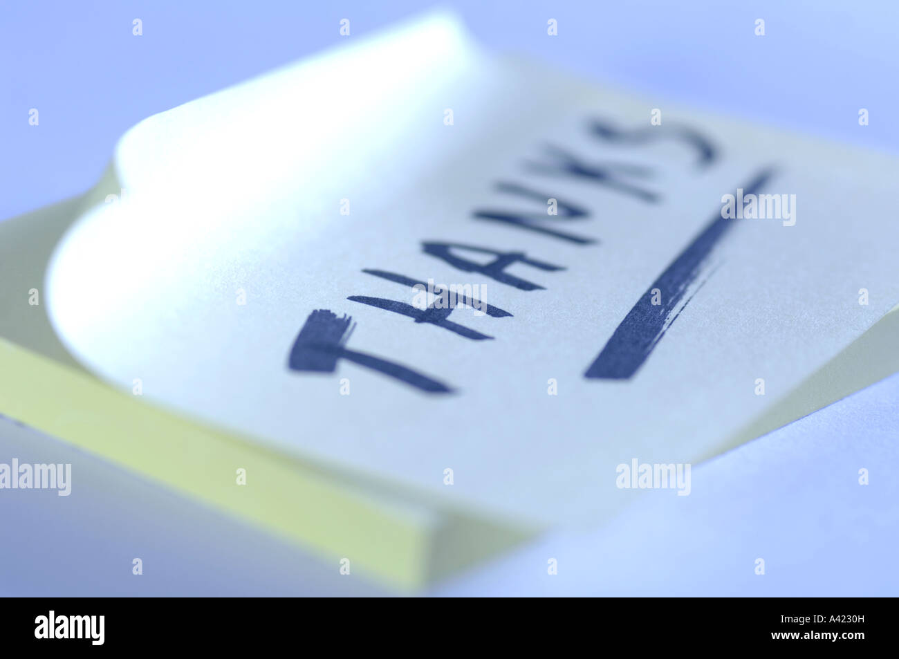 thanks note hand write Stock Photo - Alamy