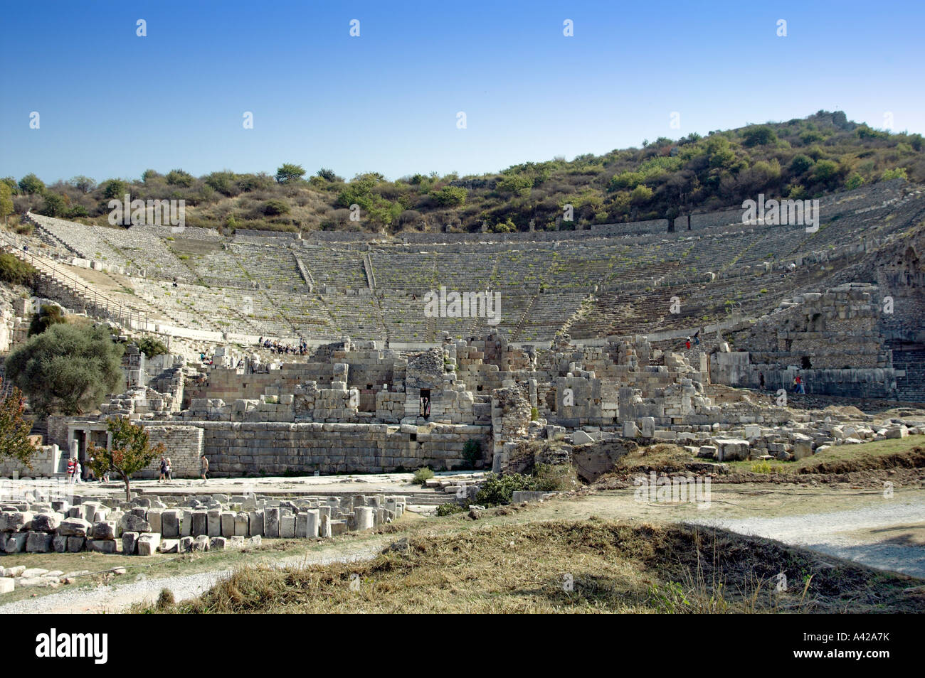 The historical Grand Theater in the ruins of Ephesus Turkey Stock Photo ...