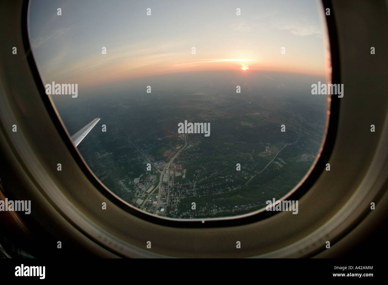 View out airplane window Stock Photo - Alamy