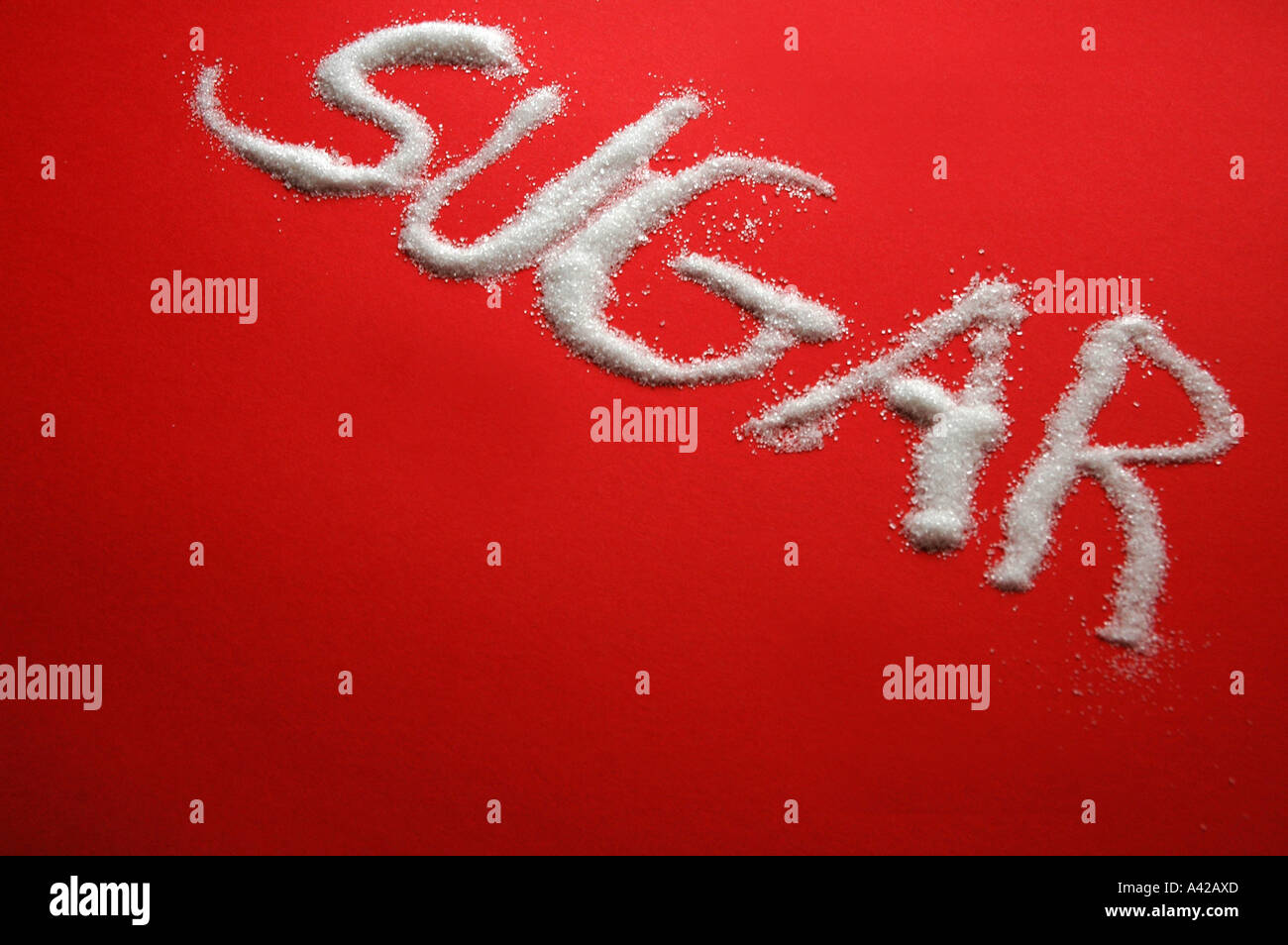 Sugar word made of sugar Stock Photo - Alamy