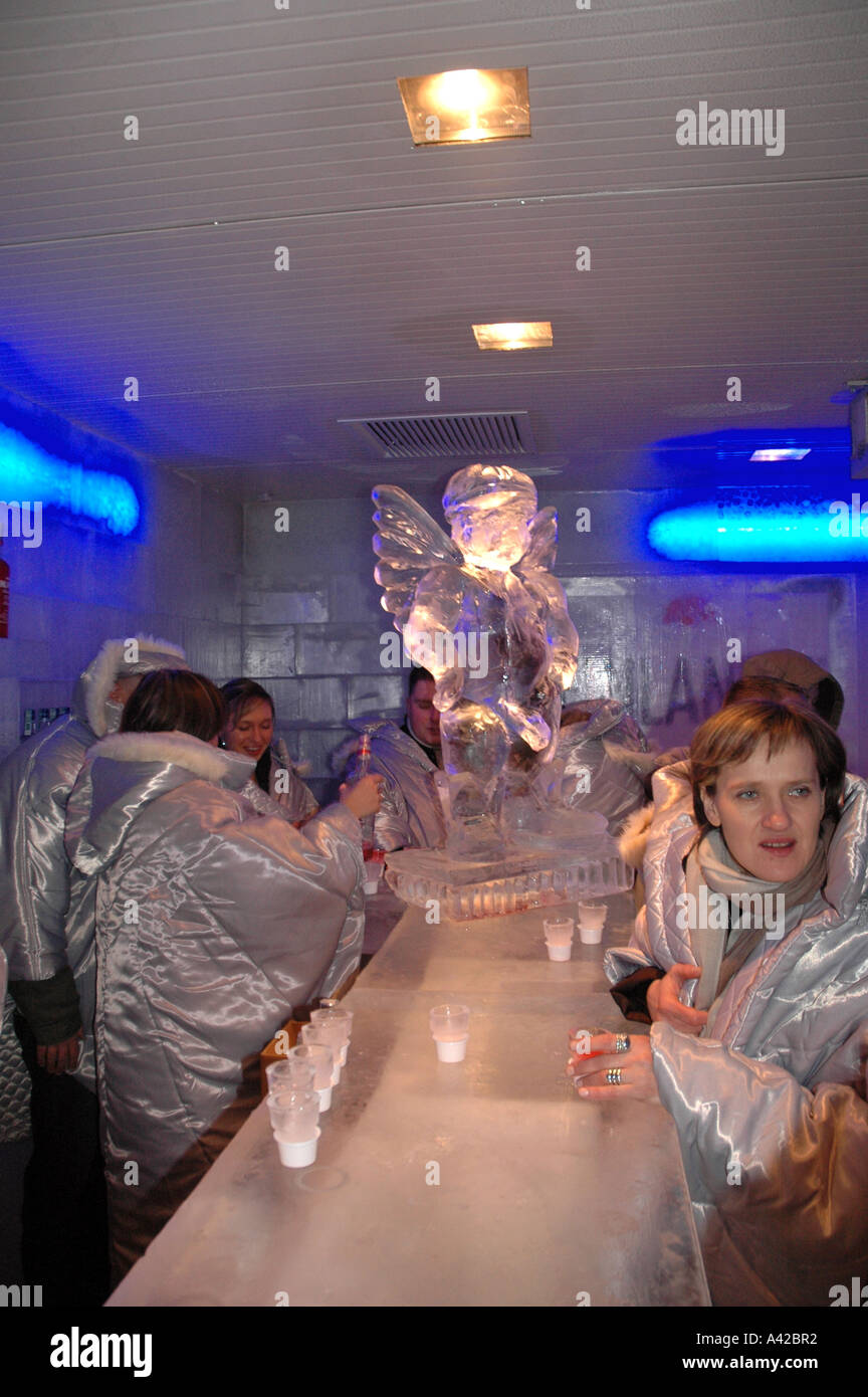 Ice bar in Warsaw Poland Stock Photo - Alamy