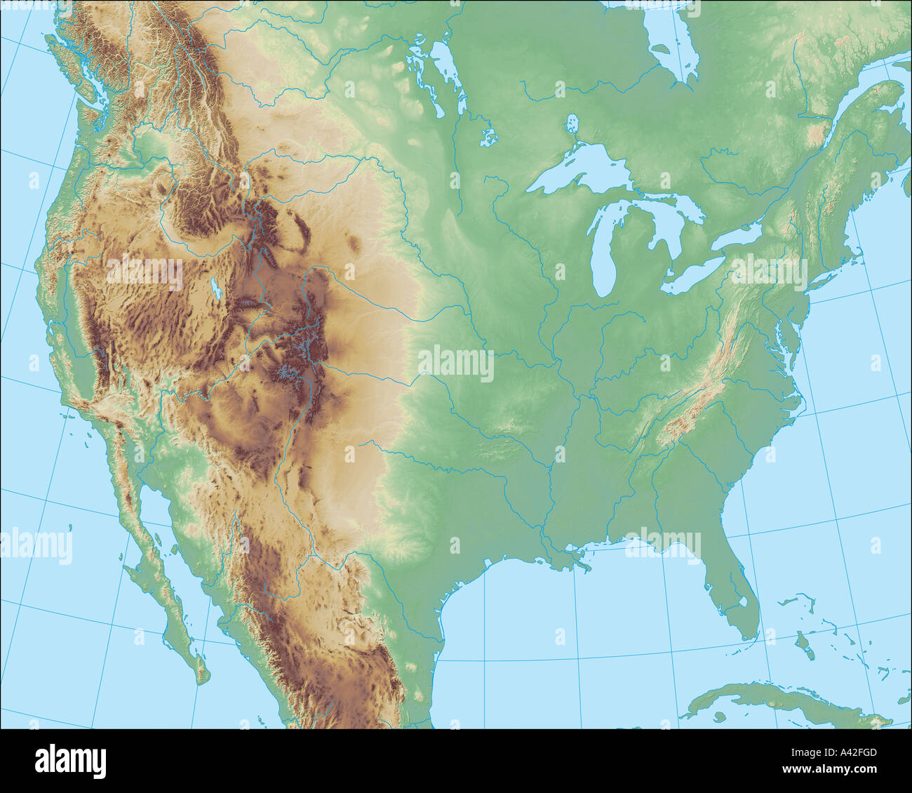 Shaded relief map hi-res stock photography and images - Alamy