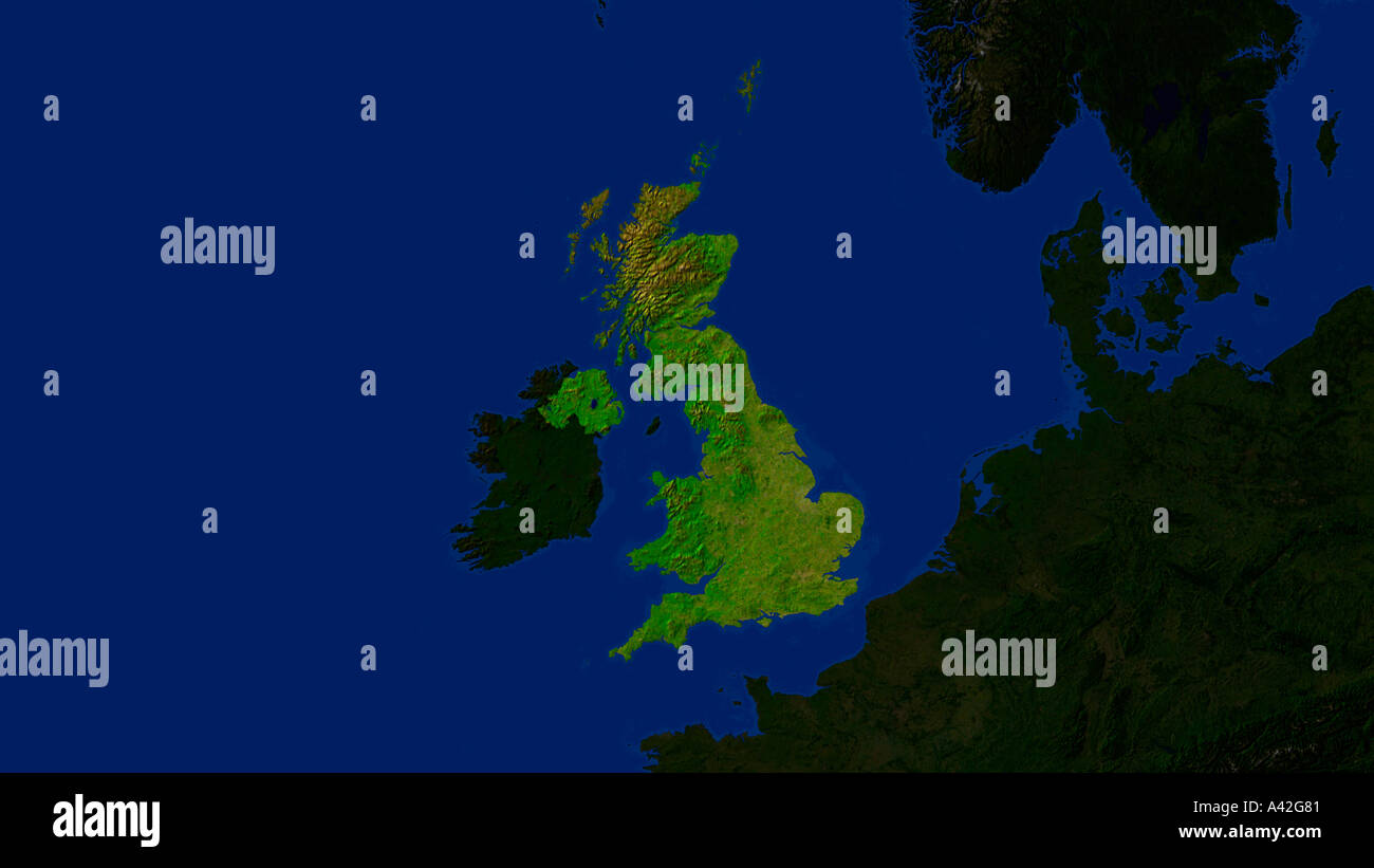 Uk map satellite image hi-res stock photography and images - Alamy