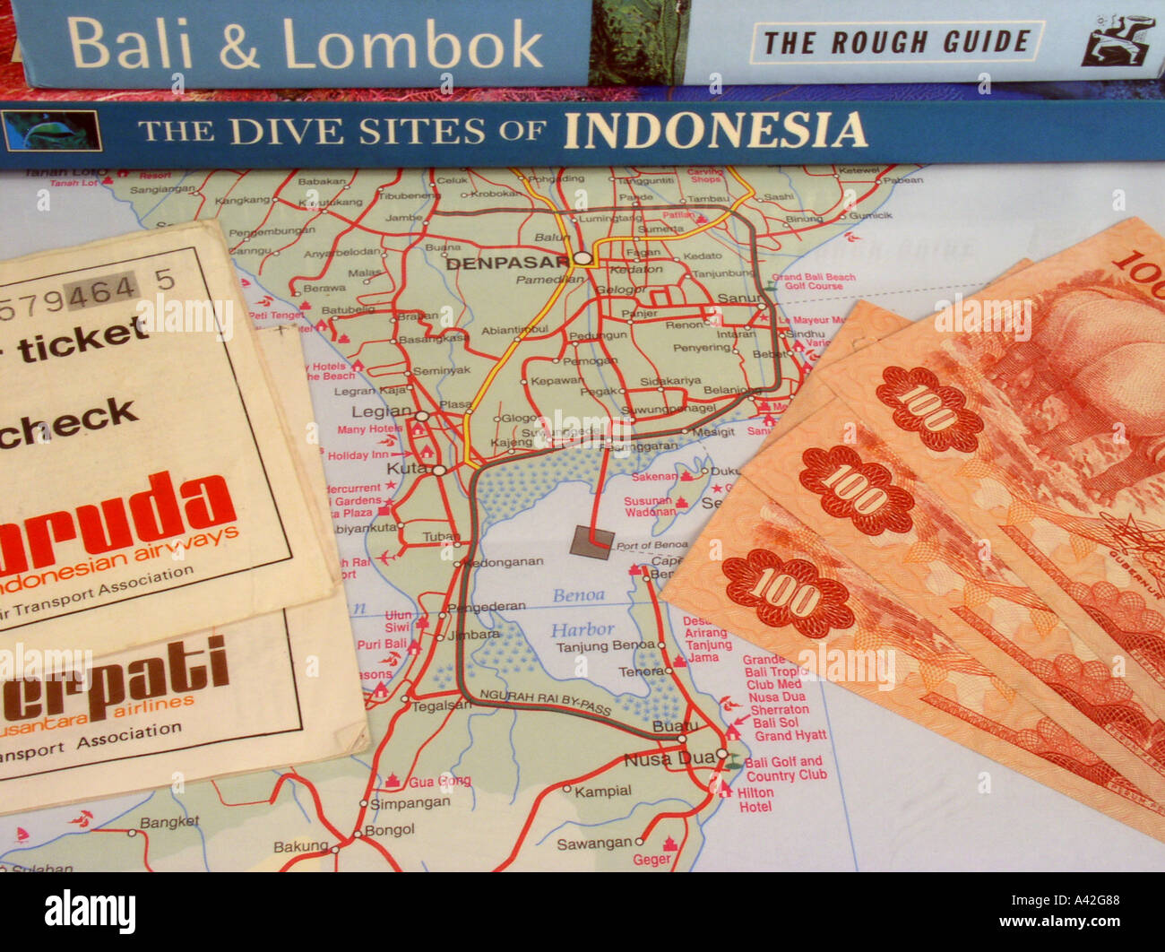 Map Denpasar Bali Lombok Indonesia Guidebook Rough Guide Bali Lombok ...