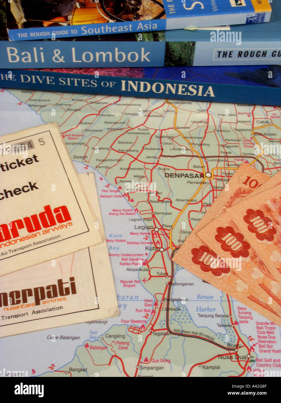 Map Denpasar Bali Lombok Indonesia Guidebook Rough Guide Bali Lombok ...