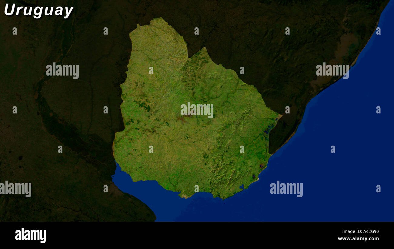 Uruguay map satellite geography hi-res stock photography and images - Alamy