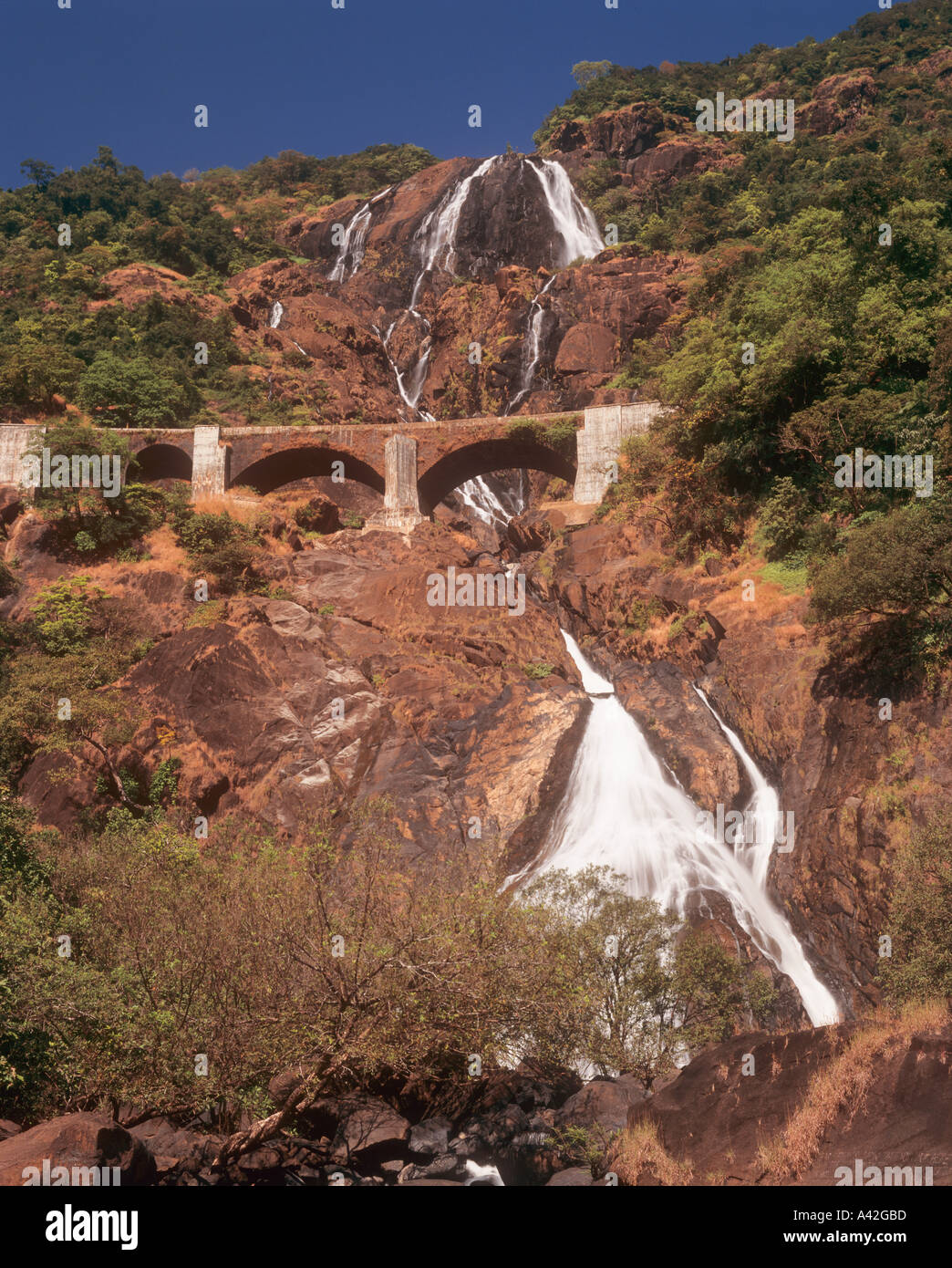 Dudhsagar waterfall hi-res stock photography and images - Alamy