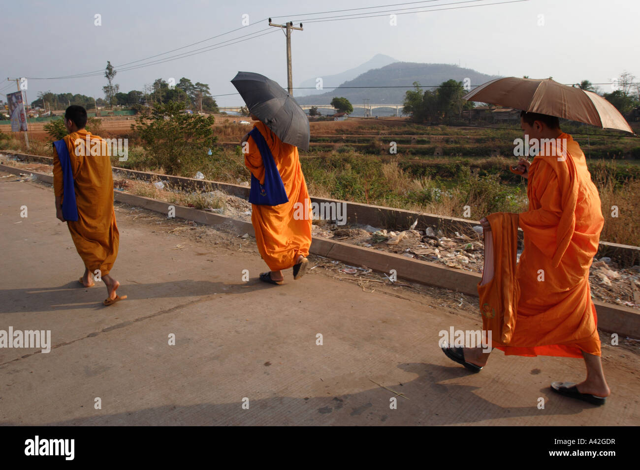 Buddhist monks, Pakse, Laos, South East Asia Stock Photo - Alamy