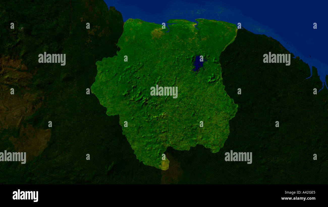 Suriname map satellite view