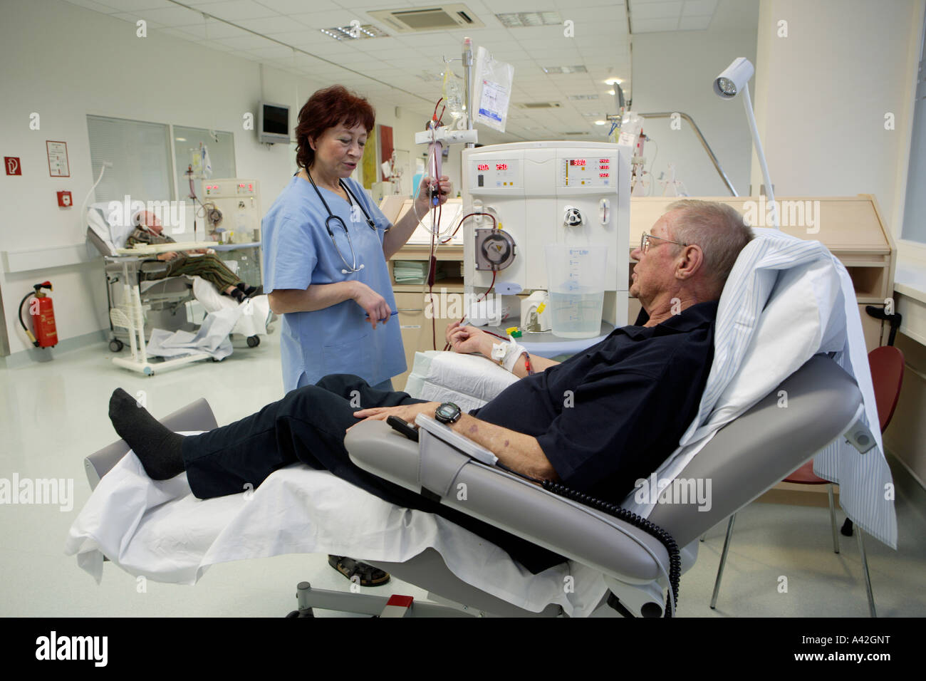 Patients during dialysis hi-res stock photography and images - Alamy