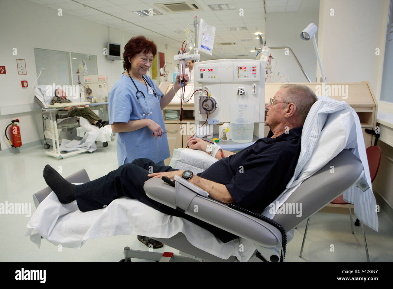 Patients during dialysis hi-res stock photography and images - Alamy