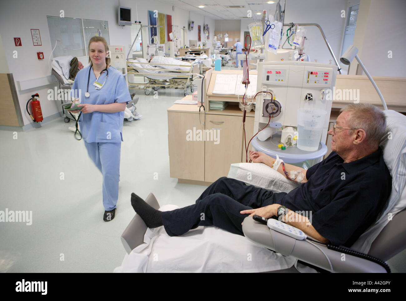 Patients during dialysis hi-res stock photography and images - Alamy