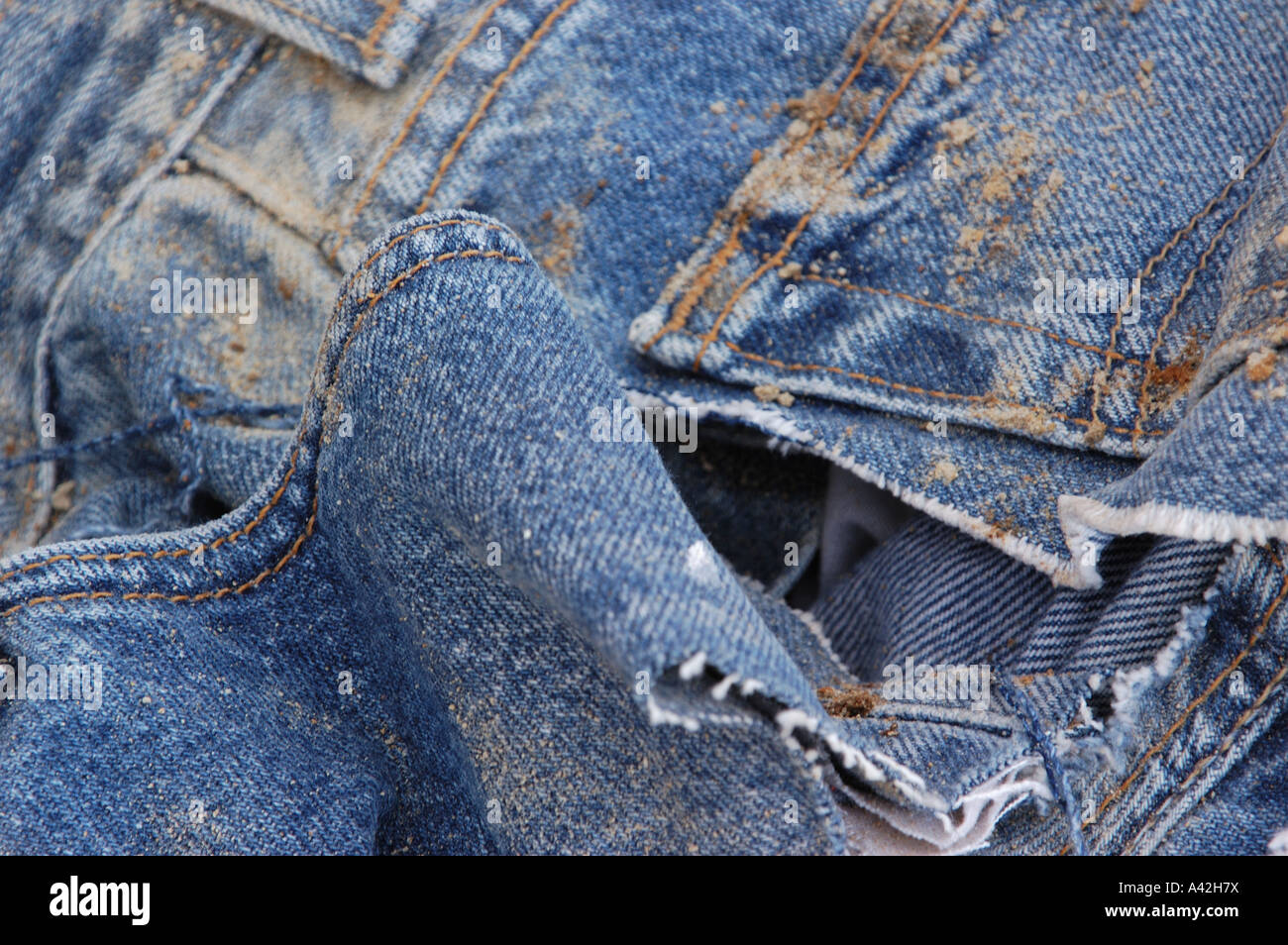 Old Blue Jeans Stock Photo - Alamy