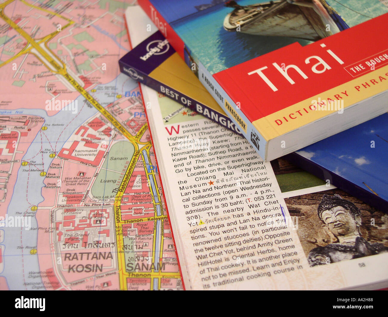 Bangkok guidebook Thai phrase book local guide book map of Bangkok ...