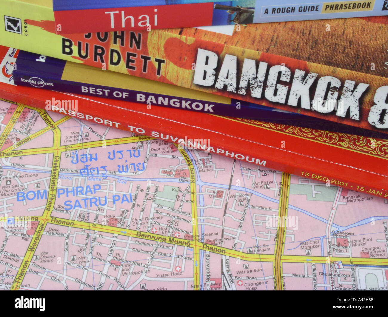 Bangkok guidebook Thai phrase book local guide book map of Bangkok ...