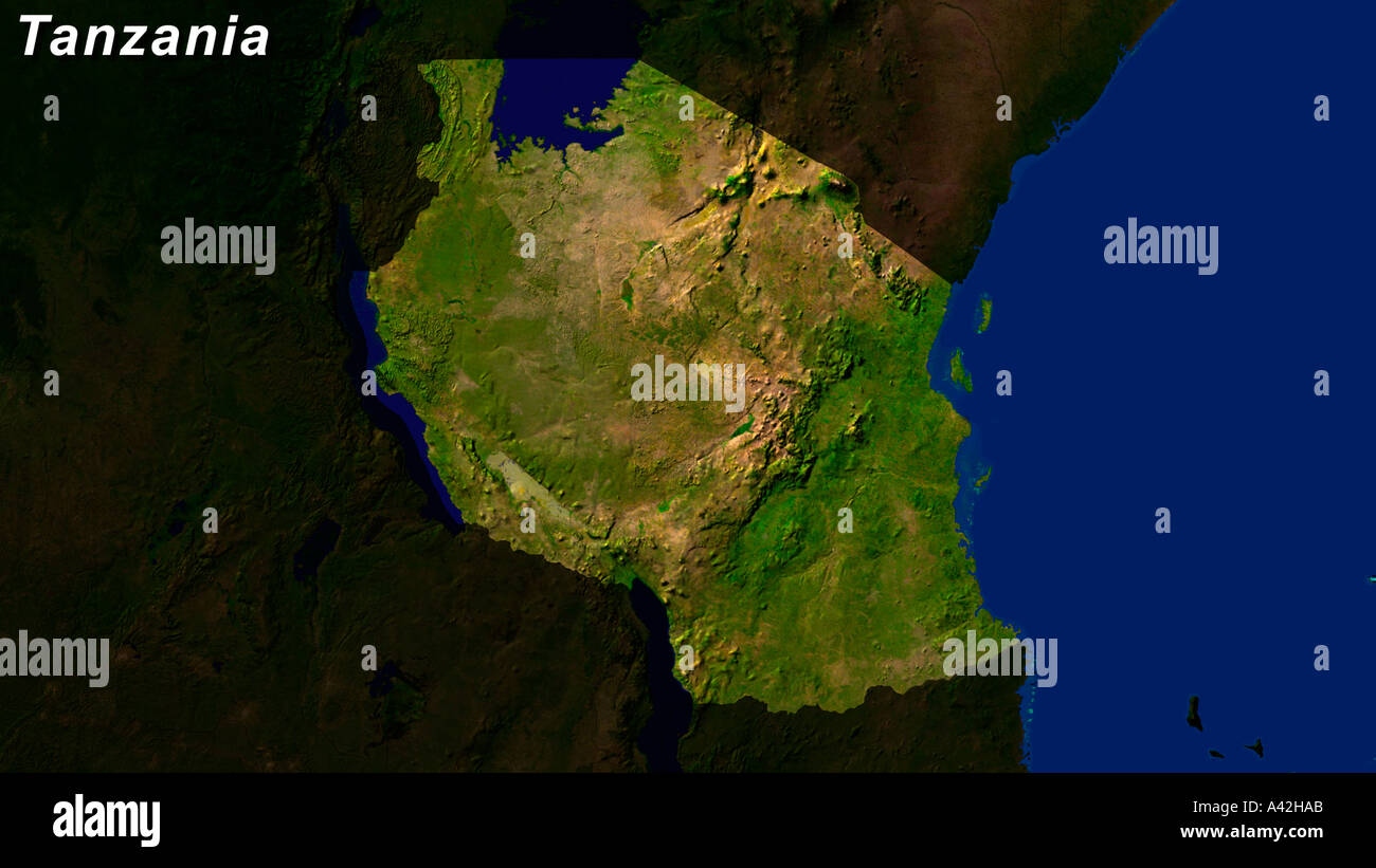 Tanzania map satellite geography hi-res stock photography and images ...